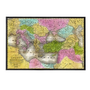 1832 Antique Bible Map - Holy Land, Greece, Italy - Andrus & Judd ...