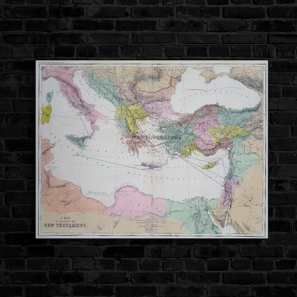 Bible Map New Testament - Etsy