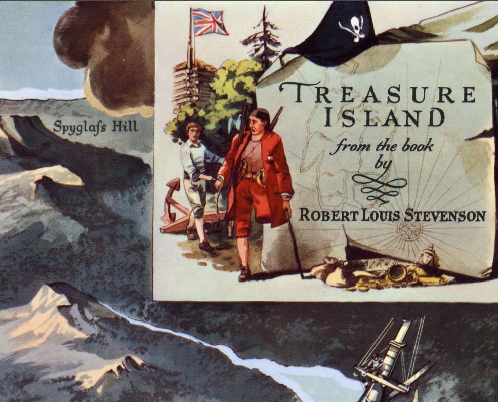 Vintage Pictorial Map - Treasure Island: From the Book by Robert Louis ...