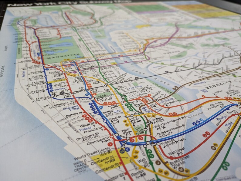 Vintage NYC Subway Map Art Print (1979 Diamond Jubilee) - Etsy
