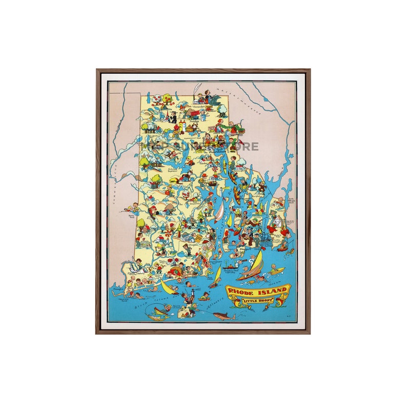 Vintage 1935 Rhode Island Pictorial Map - Frank J. Taylor & Ruth Taylor ...