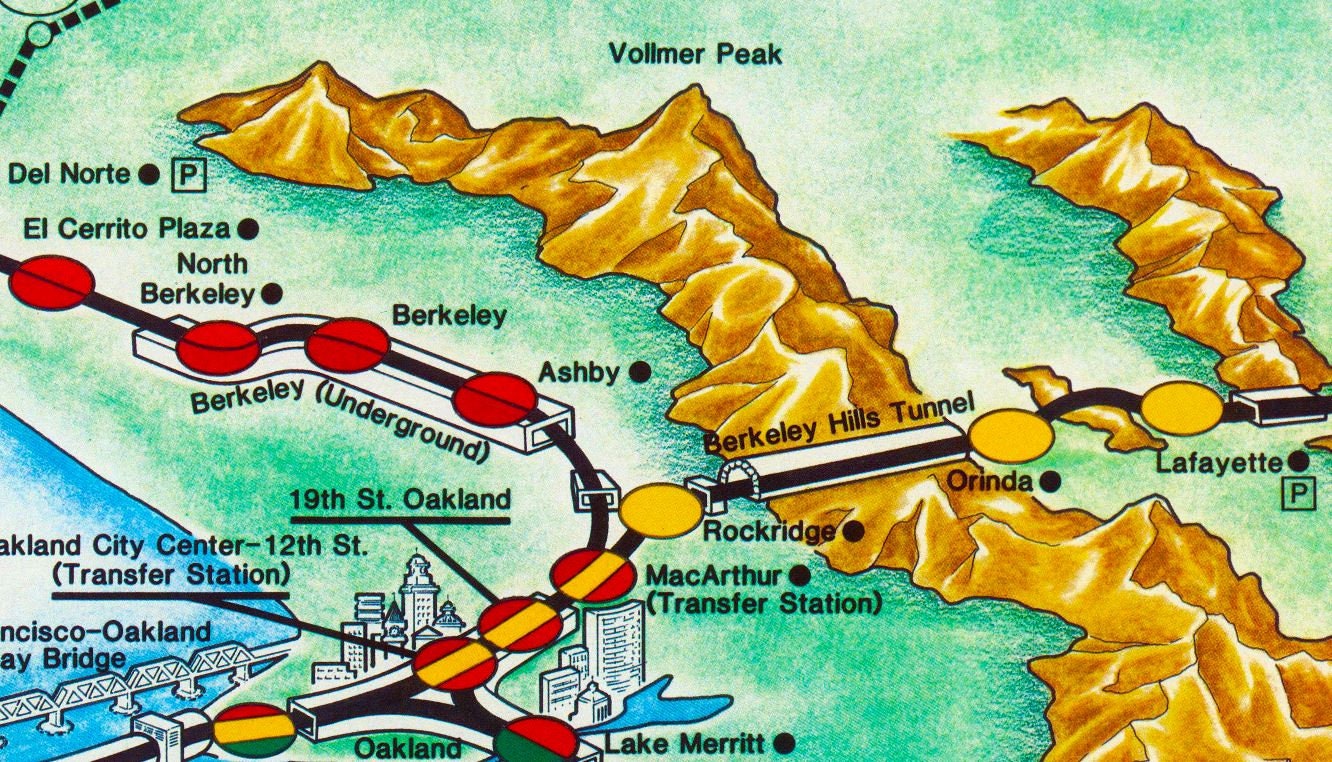 Vintage 1989 BART System Map - San Francisco Bay Area Rapid Transit ...