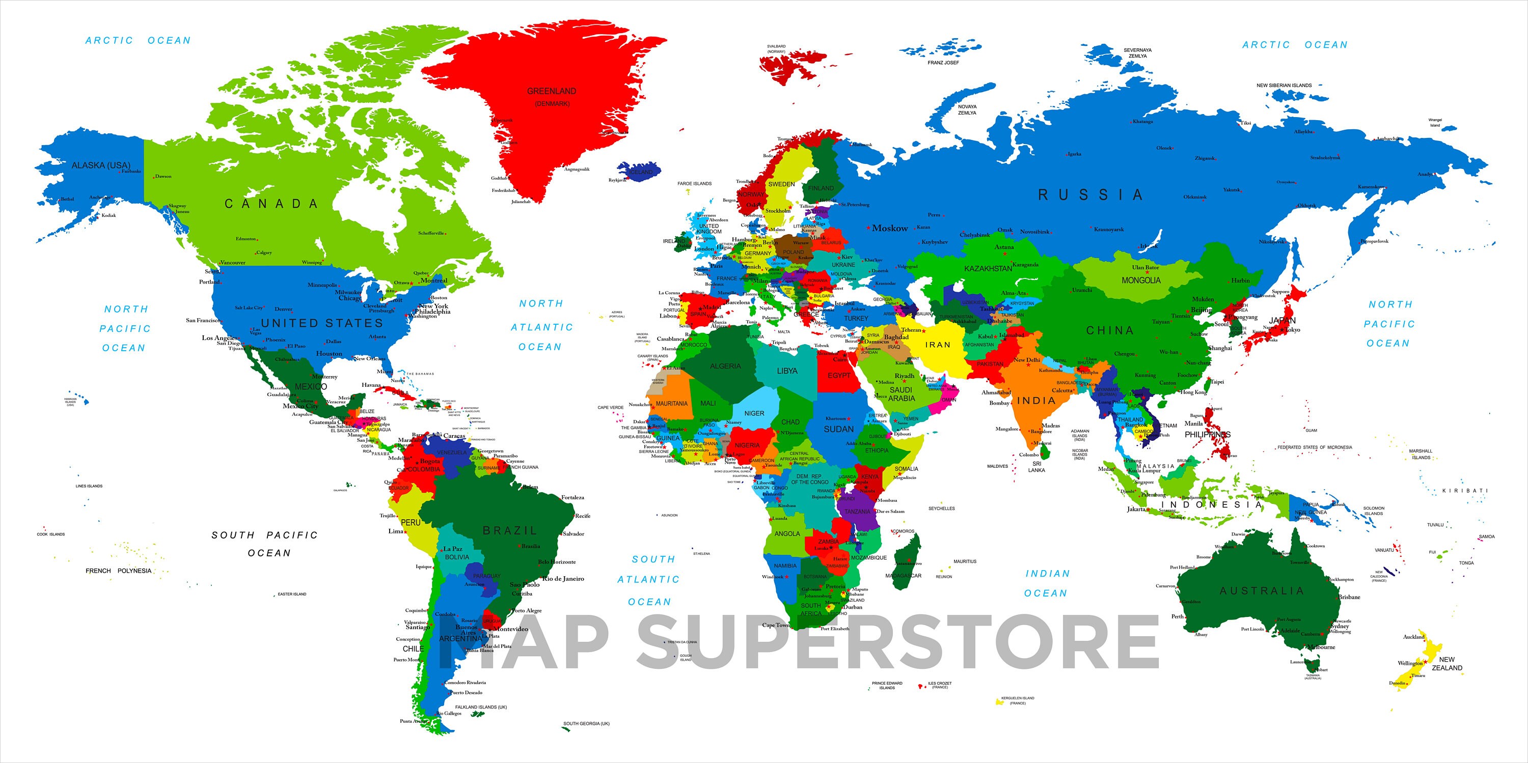 Detailed World Political Map - Premium Quality Print for Geography ...