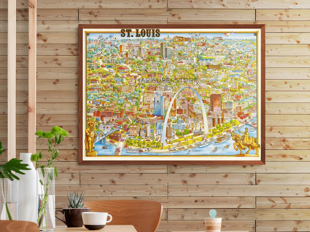 Vintage Saint Louis Pictorial Map: 1978 Retro Poster Print - Etsy