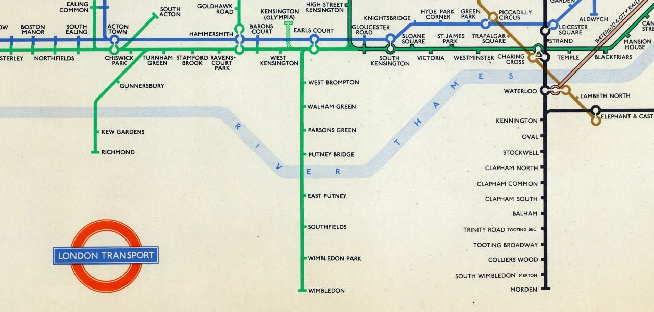 Vintage London Underground Map: Central Line Expansion (1947) | Canvas ...