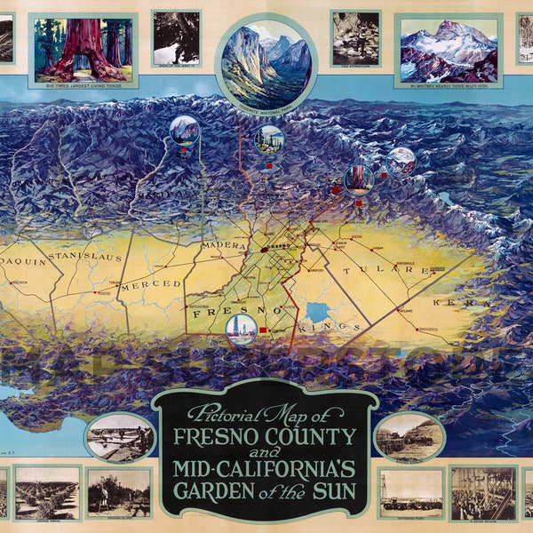 Fresno Map Canvas - Etsy