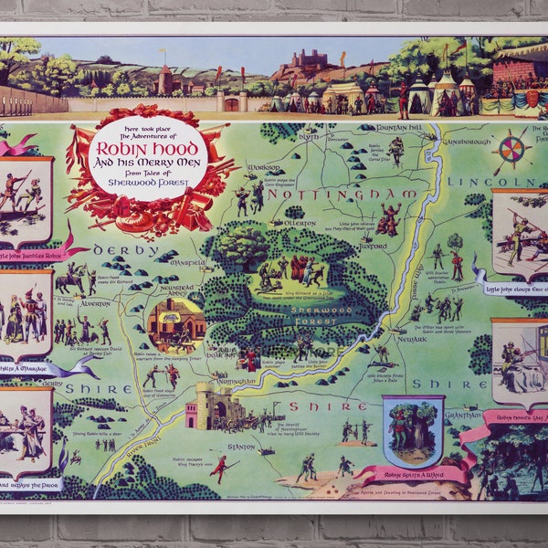 Pictorial Map Robin - Etsy