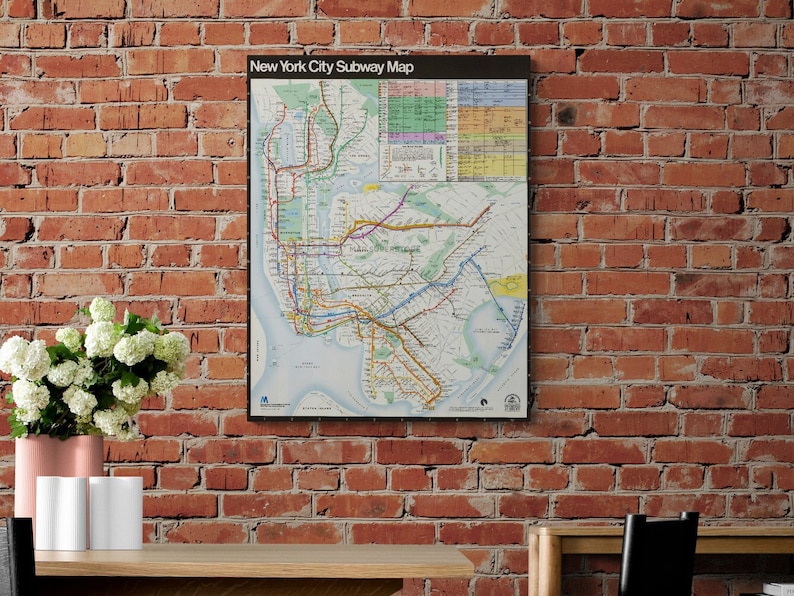 Vintage NYC Subway Map Art Print (1979 Diamond Jubilee) - Etsy