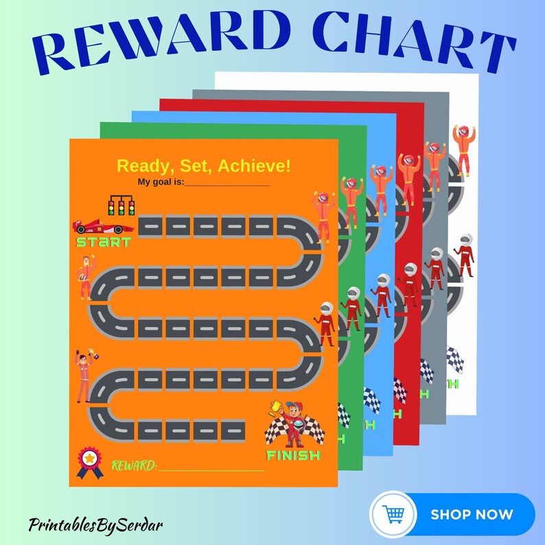 Reward Chart for Kids | Printable F1-themed Reward Chart | Kids Reward ...