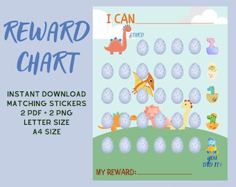 Printable Dinosaur Reward Chart | Dinosaur Kids Potty Training Chart ...