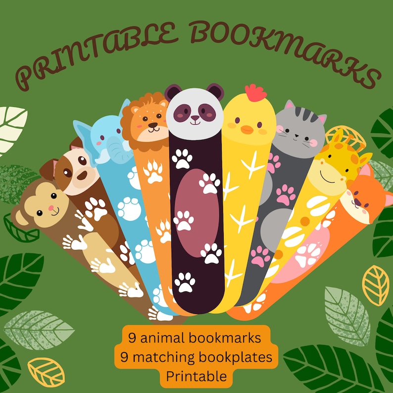 Printable Bookmarks for Kids | Animal-themed Bookmarks | Kids Bookmarks ...