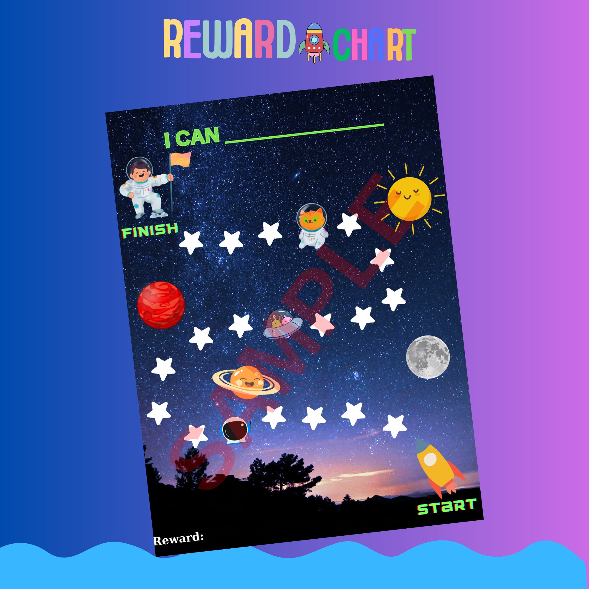 Kids Reward Chart | Printable Space-themed Reward Chart | Reward Chart ...