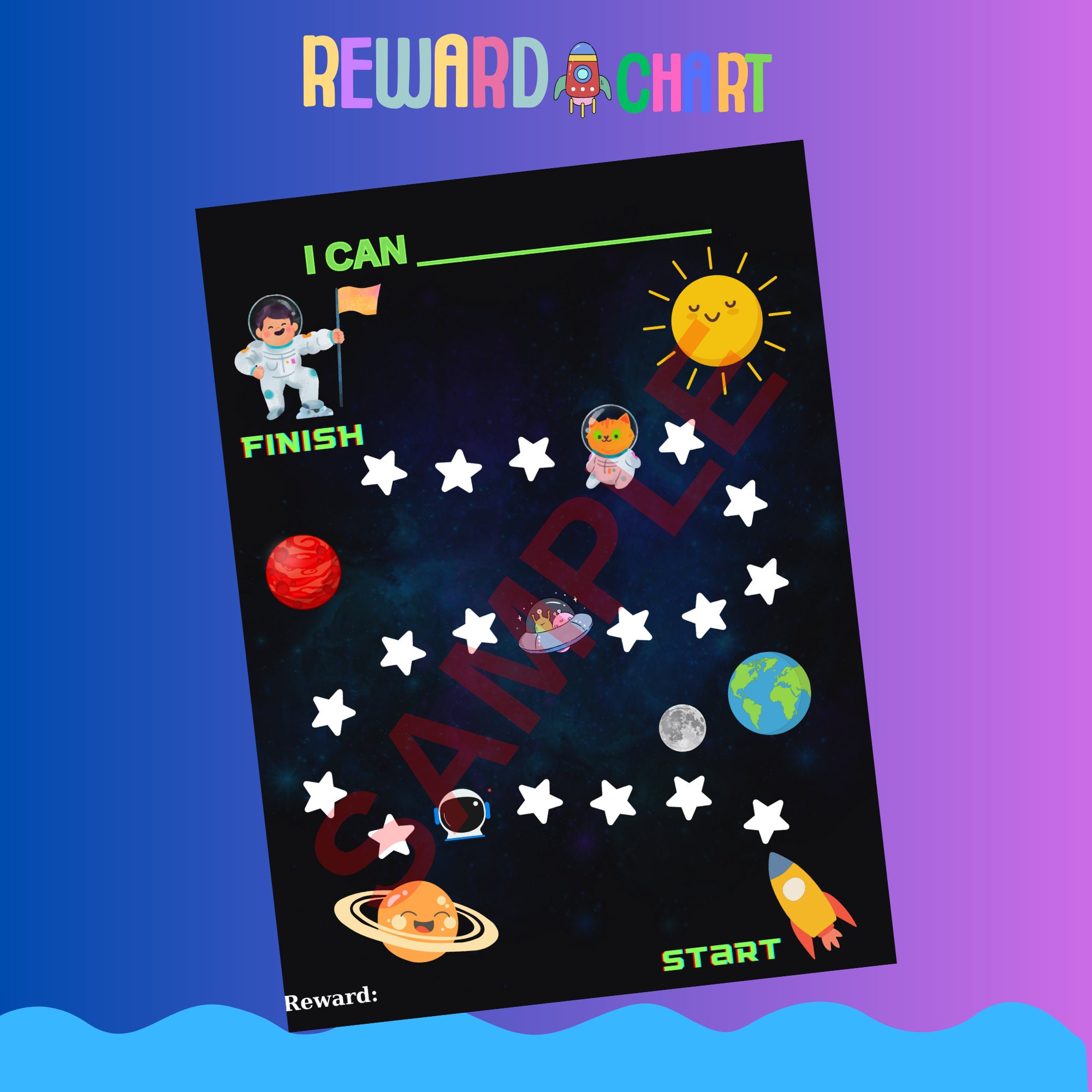 Kids Reward Chart | Printable Space-themed Reward Chart | Reward Chart ...