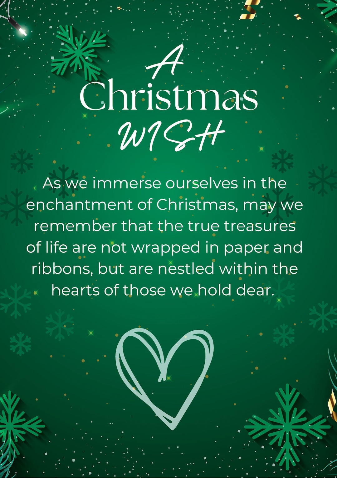 Christmas Heartfelt Greeting Holiday Love and Wishes Digital Poster ...