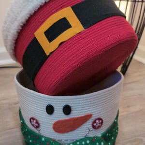 Christmas Decorated Baskets, Set of 2, Diameter 10 Height 8. Cotton ...