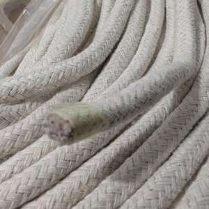 Natural Color Cotton Rope 6mm Braided, for Sewing, Baskets, Coasters ...