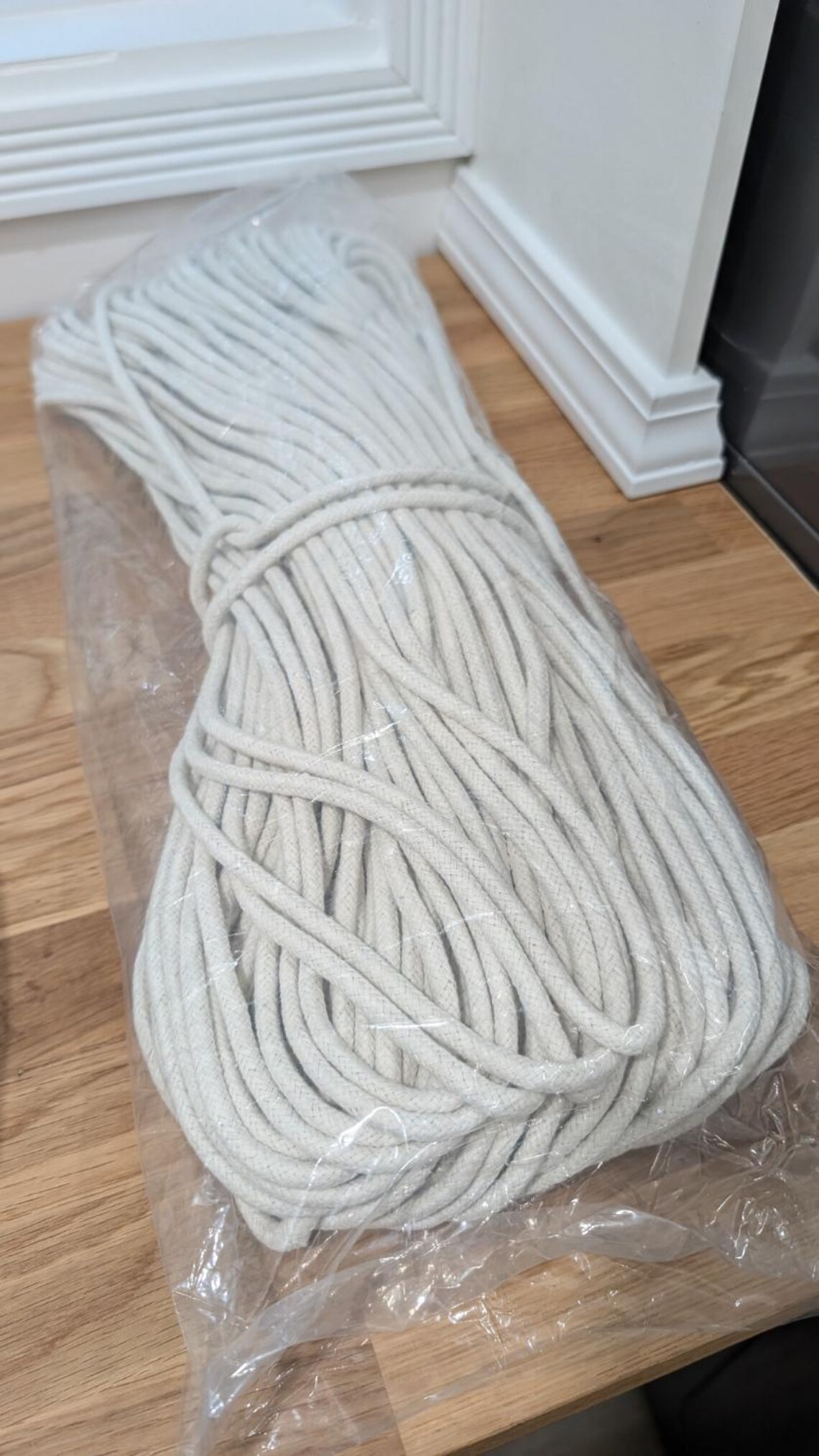 Natural Color Cotton Rope 6mm Braided, for Sewing, Baskets, Coasters ...