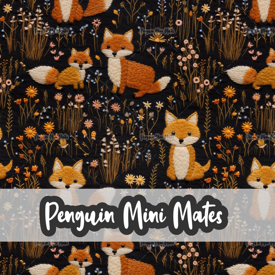 Fox Embroidery Seamless Pattern Repeating Pattern Easter - Etsy