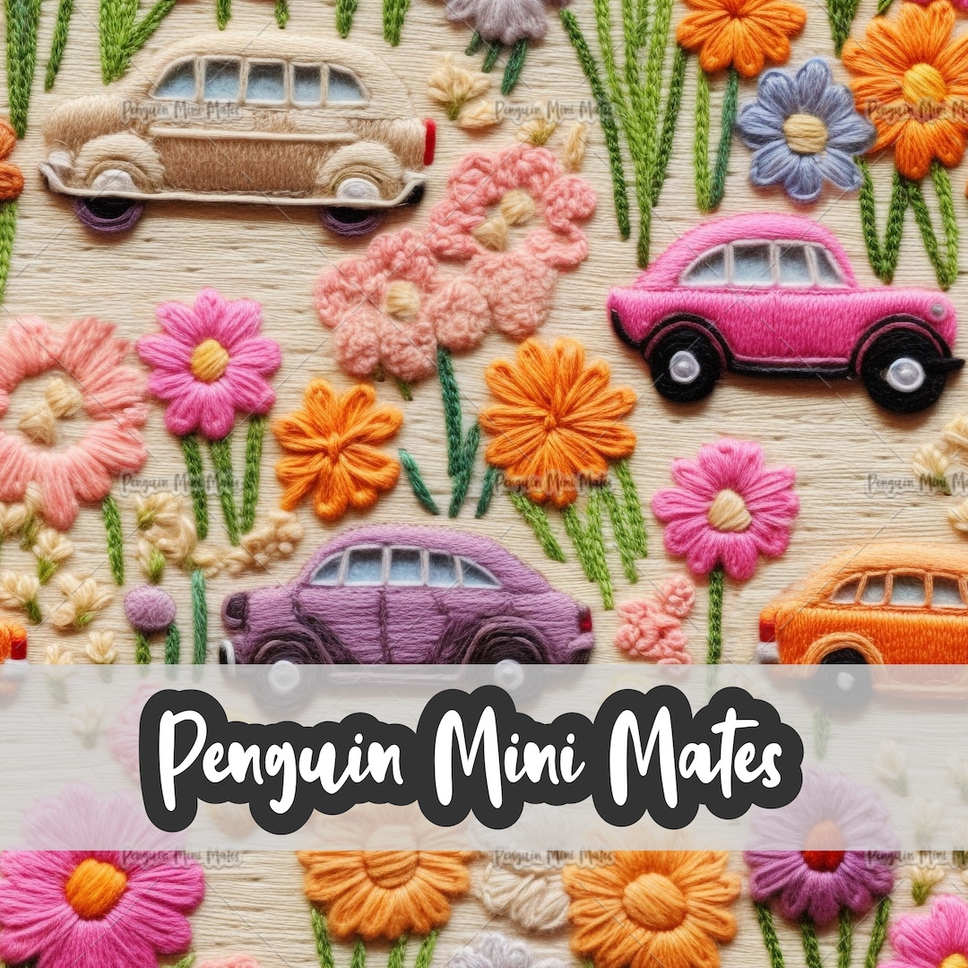 Embroidery Seamless Pattern Embroidery of Cars Repeating - Etsy