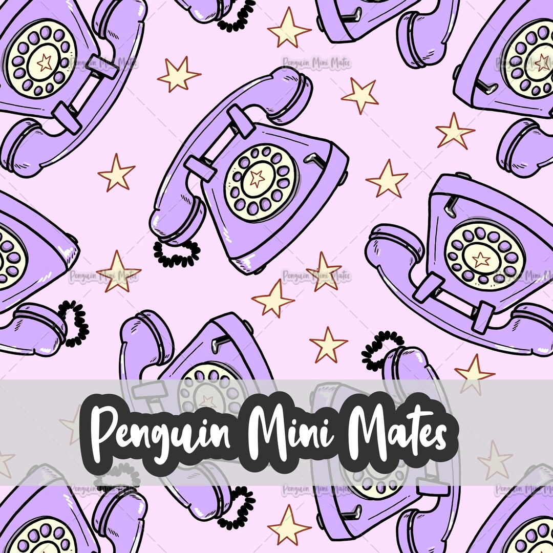 Vintage Retro Phone Seamless Pattern - Retro Telephone Repeating ...