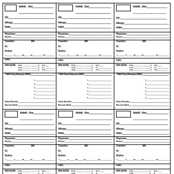 Nurse Hourly to Do, Nurse Shift Planner, 5 Patient Medication, Med Surg ... Nurse Hourly to Do, Nurse Shift Planner, 5 Patient Medication, Med Surg ...