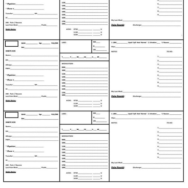 Shift Worksheet Nursing - Etsy