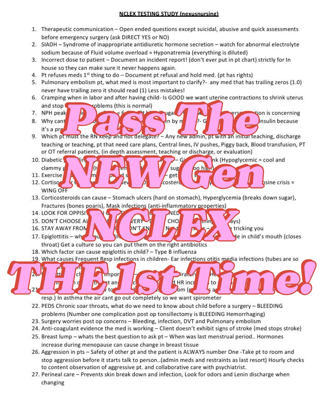 6 Page Crammed Mark Klemick New Gen Cheat Sheet Important Priority ...
