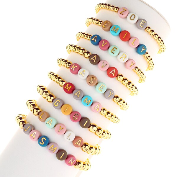 Name Bead Bracelet - Etsy