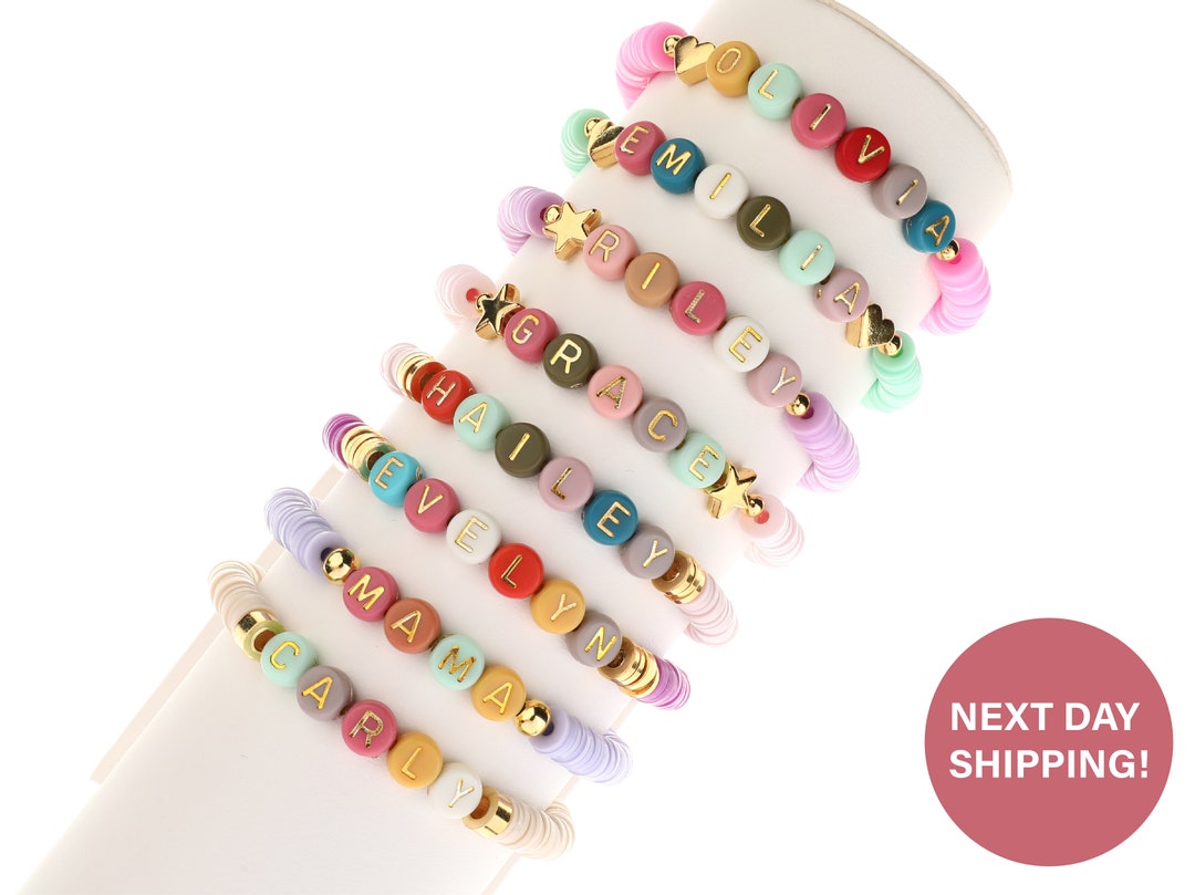 Christmas Gift for Kids Custom Name Bracelet Personalized Name Bead ...