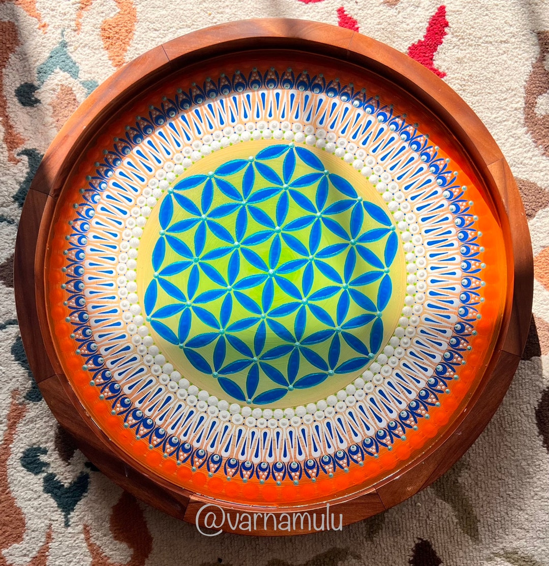 FLOWER OF LIFE Dot Mandala Turntable 18 - Etsy