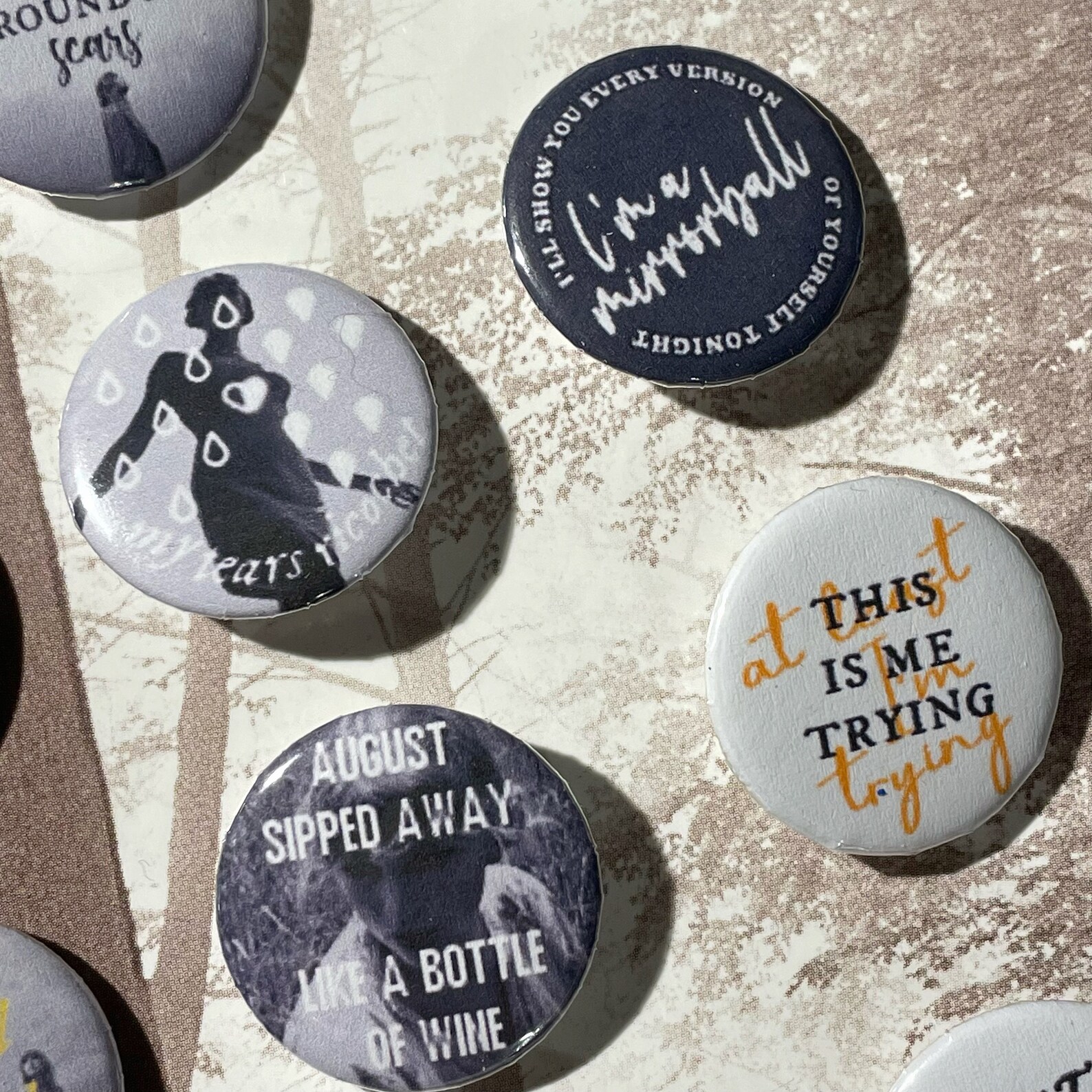 Folklore Holiday Pin Set Taylor Swift Inspired Pinback Button / Badge ...