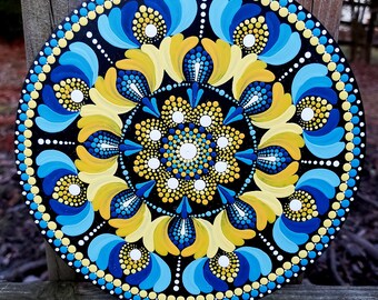 18 Inch Mandala Painting Boho Decor - Etsy