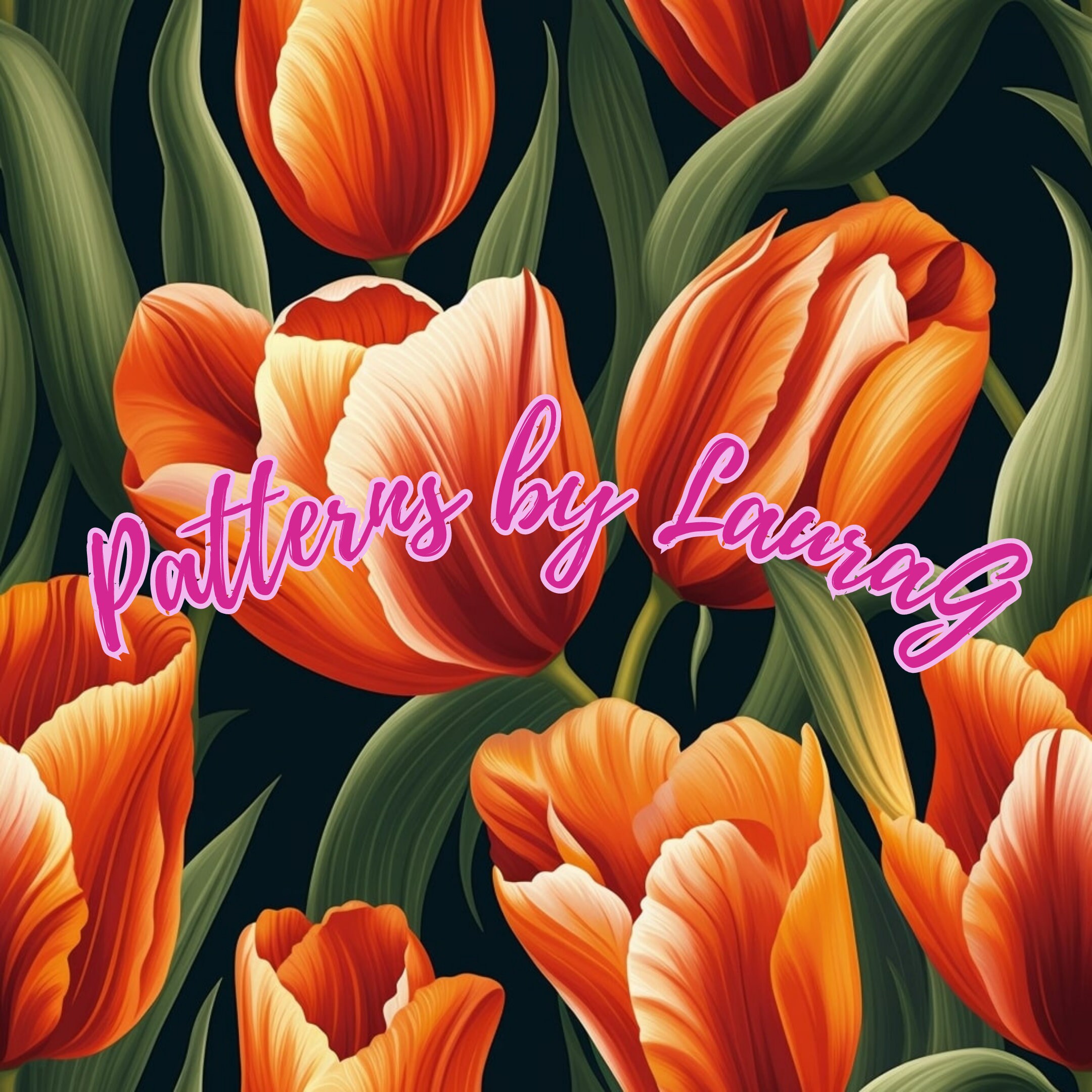 Realistic Tulip Digital Paper, Seamless Pattern Flower Realistic ...