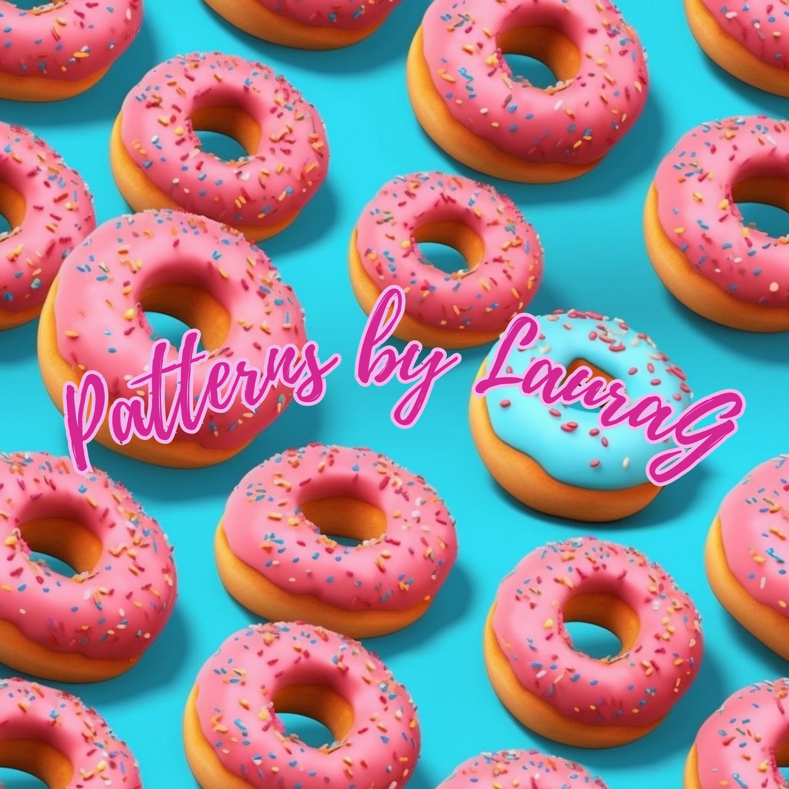 Realistic Donut Digital Paper, Seamless Pattern Donut Realistic, Donut ...