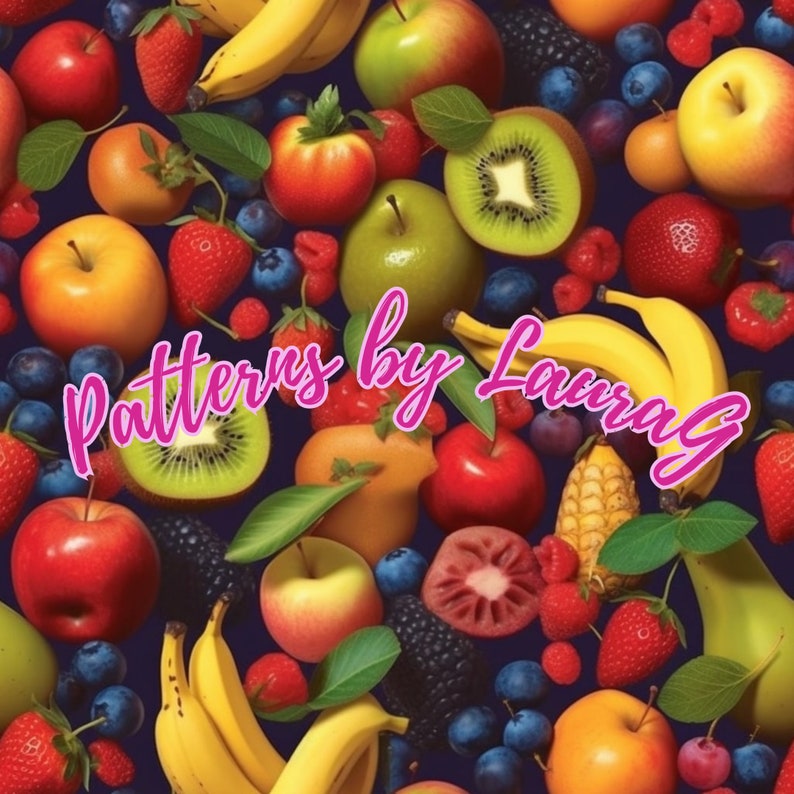 Seamless Pattern Fruit Realistic, Realistic Food Print Digital Paper ...