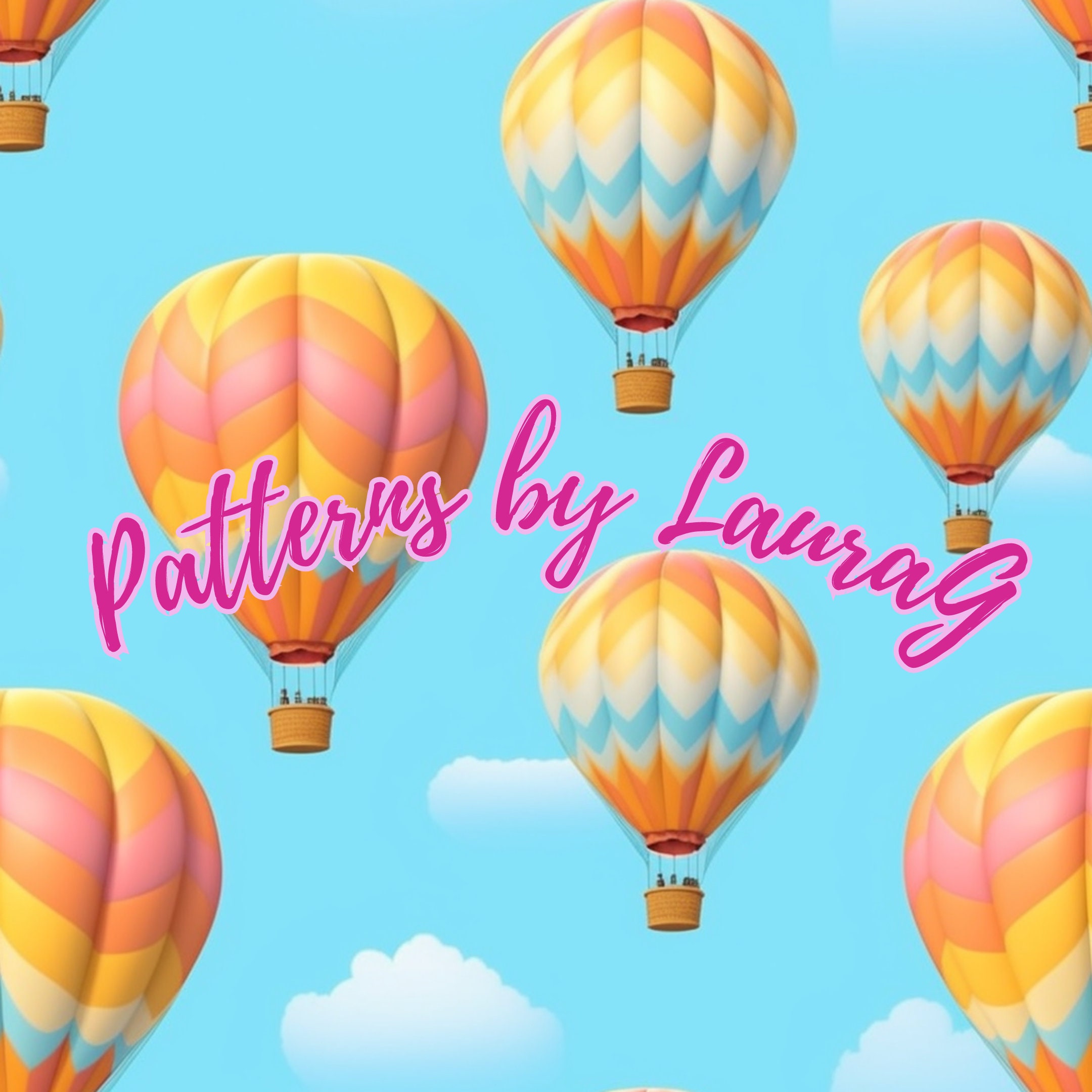 Realistic Hot Air Balloon Digital Paper, Seamless Pattern Flight, Air ...