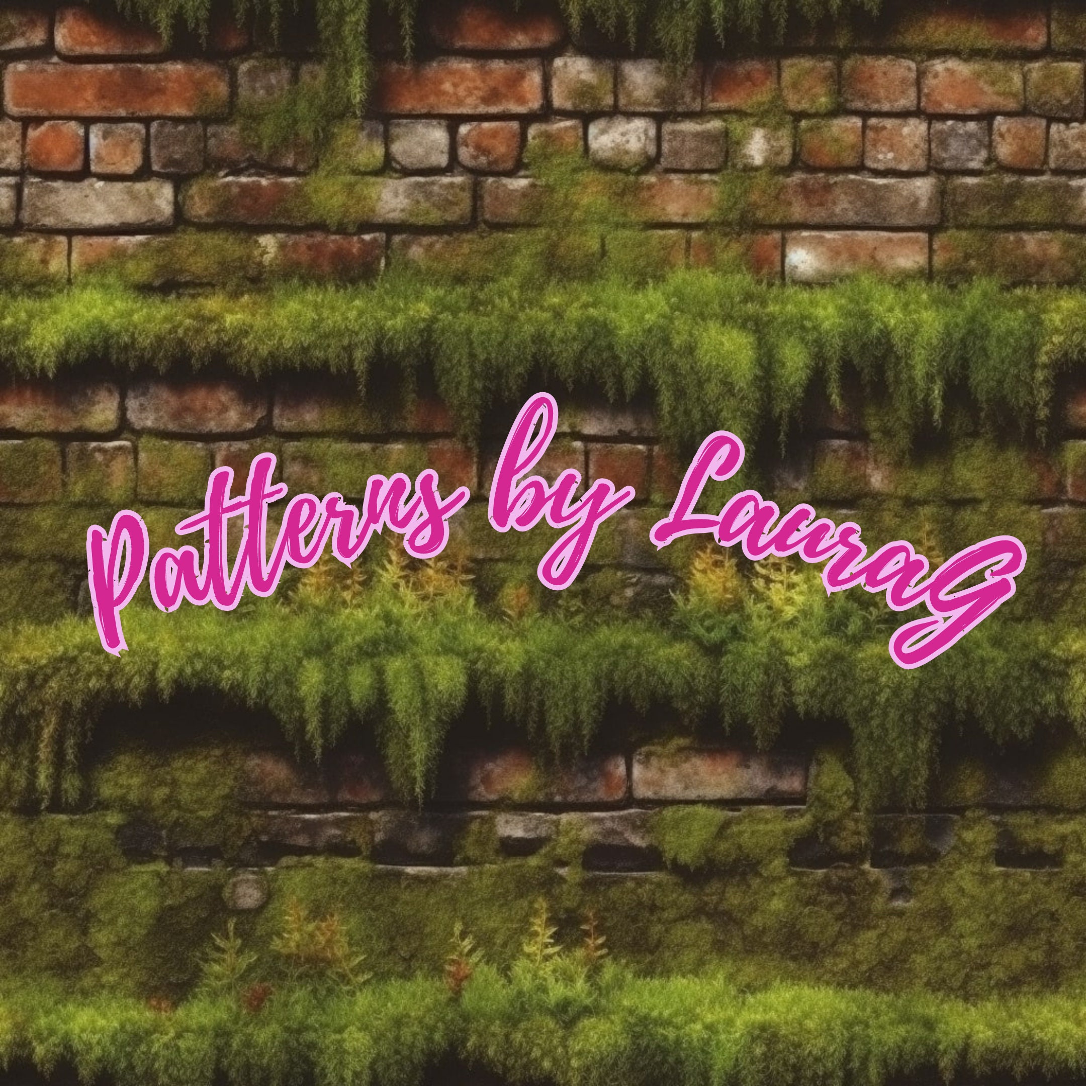 Seamless Pattern Brick Moss, Material Print Digital Paper, Overgrown ...