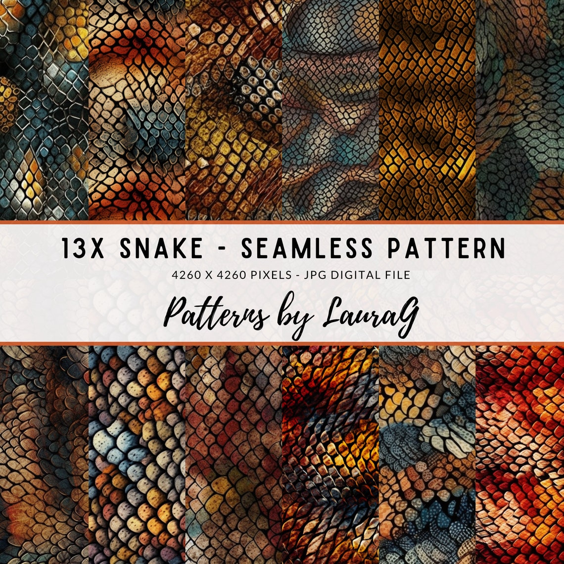 Skin Snake Digital Paper Seamless Pattern Snakeskin Animal - Etsy