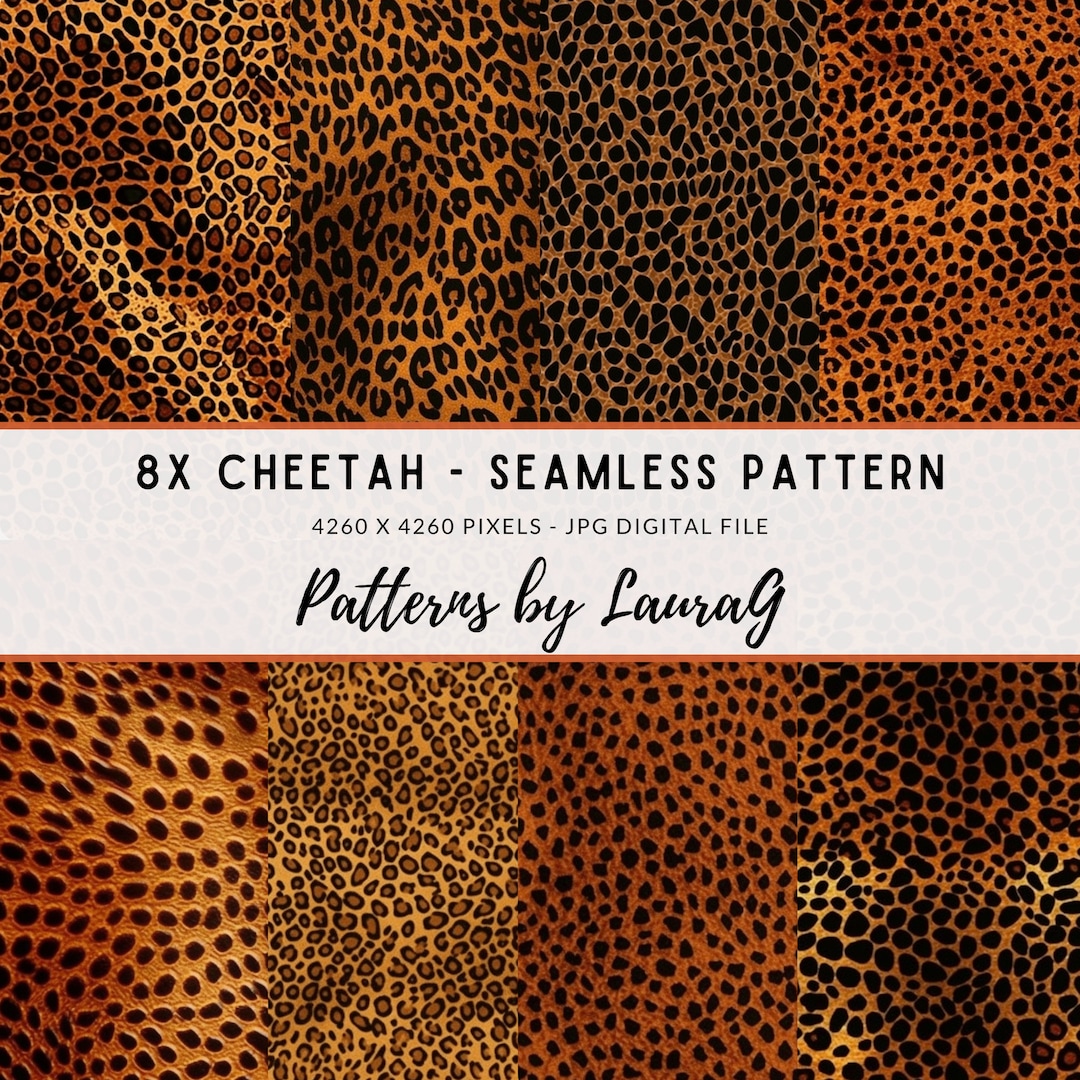 Realistic Cheetah Digital Paper, Seamless Pattern Cheetah Realistic ...