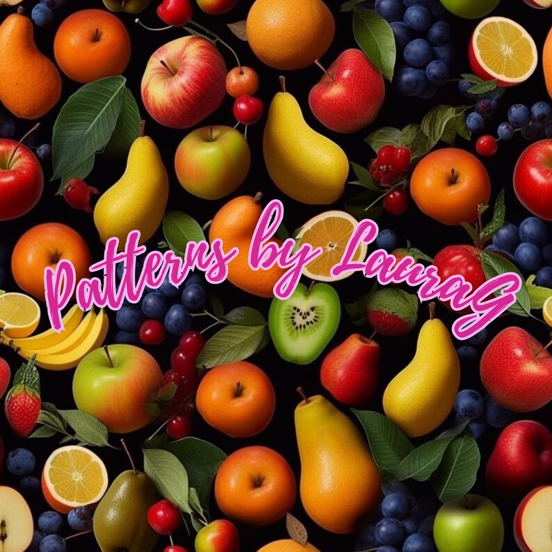 Seamless Pattern Fruit Realistic, Realistic Food Print Digital Paper ...