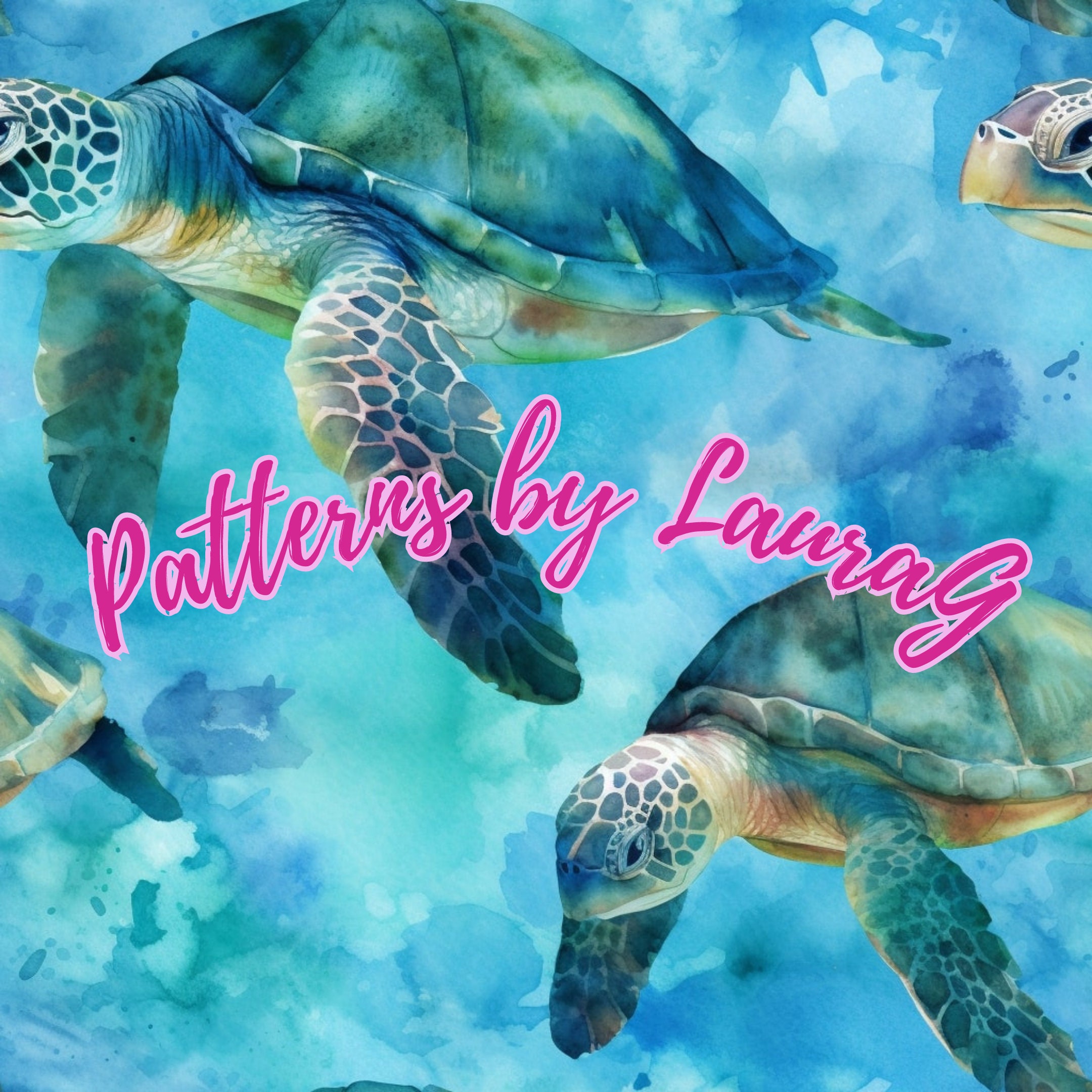 Watercolor Sea Turtle Digital Paper, Seamless Pattern Seaturtles ...