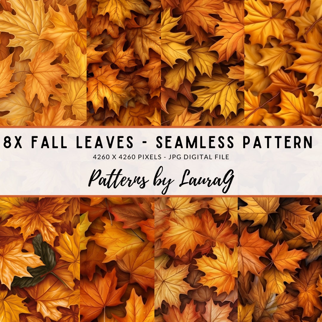 Realistic Leaves Digital Paper, Seamless Pattern Autumn, Fall Earth ...