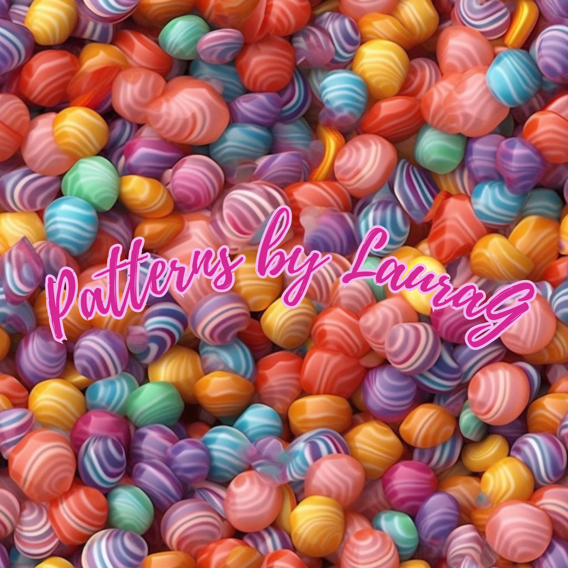 Realistic Candy Digital Paper, Seamless Pattern Candy Realistic, Candy ...