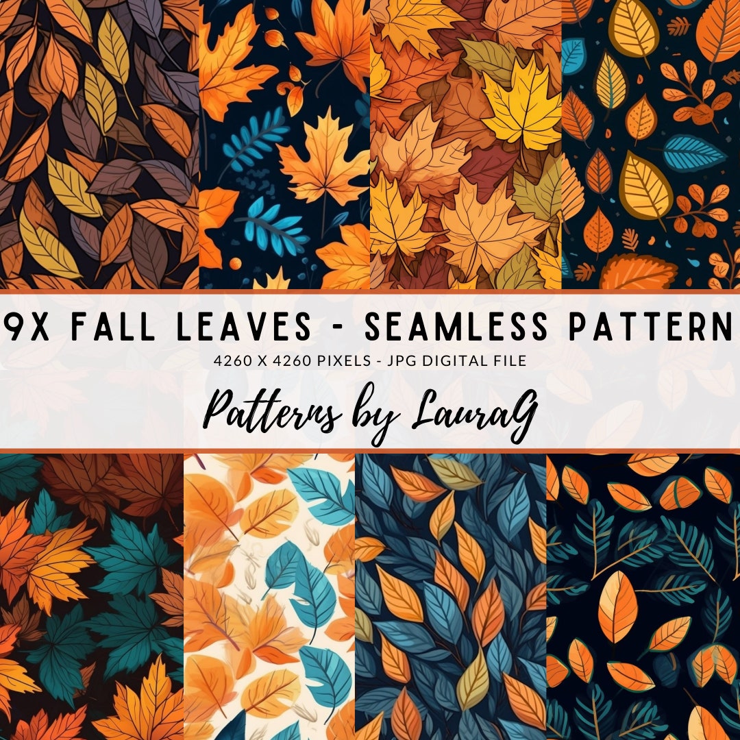 Fall Leaves Digital Paper, Seamless Pattern Autumn, Earth Nature ...