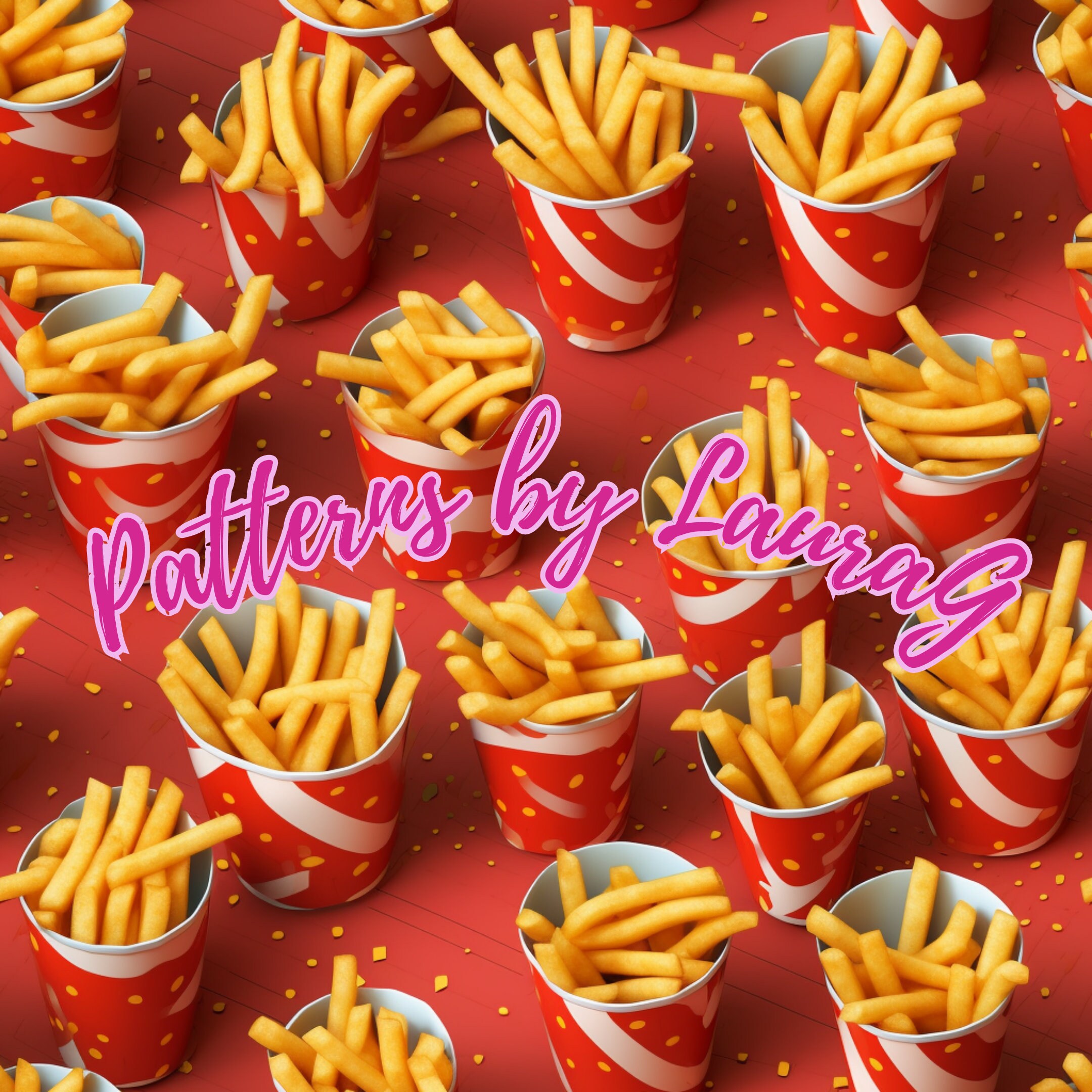 Seamless Pattern Fries Realistic, Realistic Fries Print Digital Paper ...