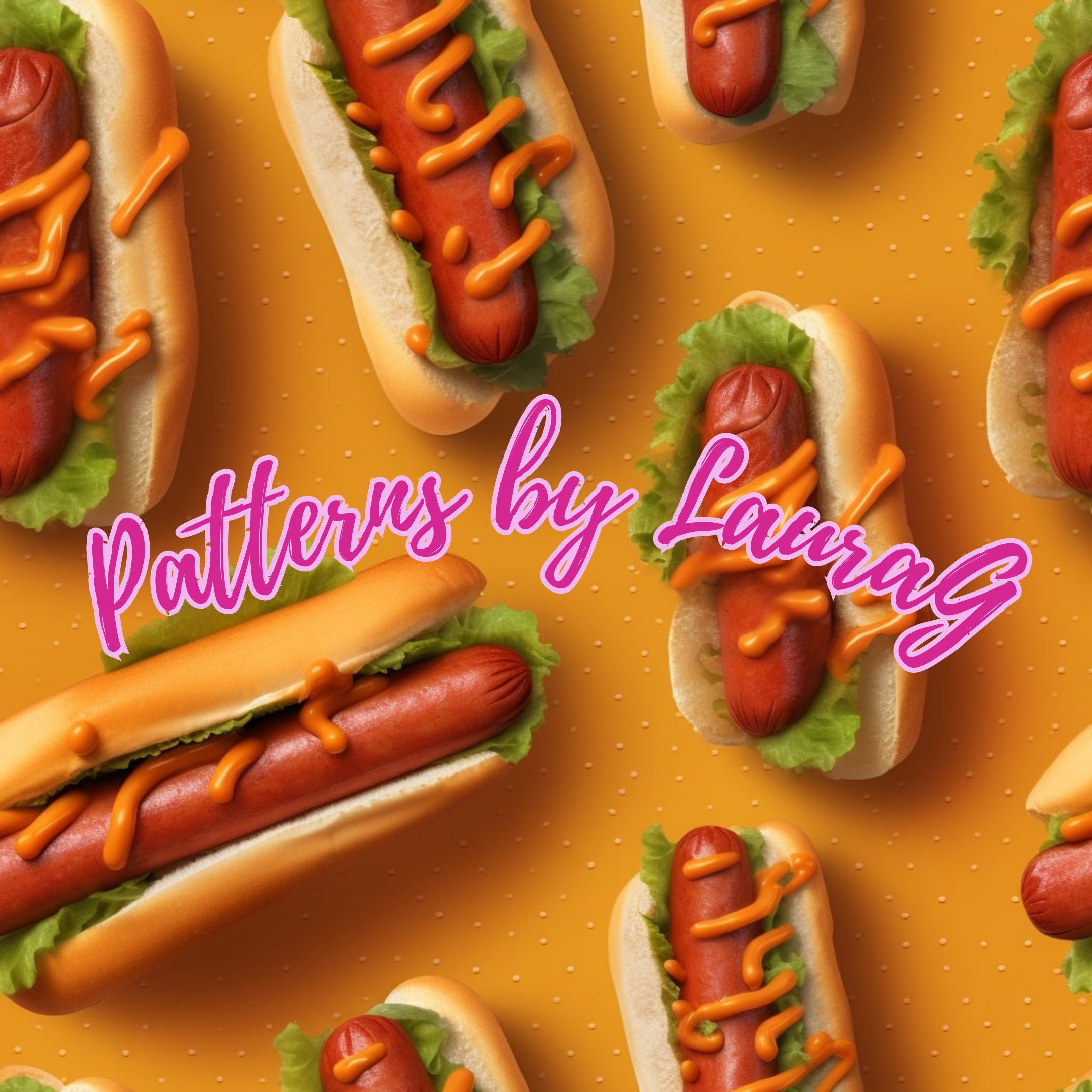 Realistic Hotdog Digital Paper, Seamless Pattern Hotdog Realistic ...
