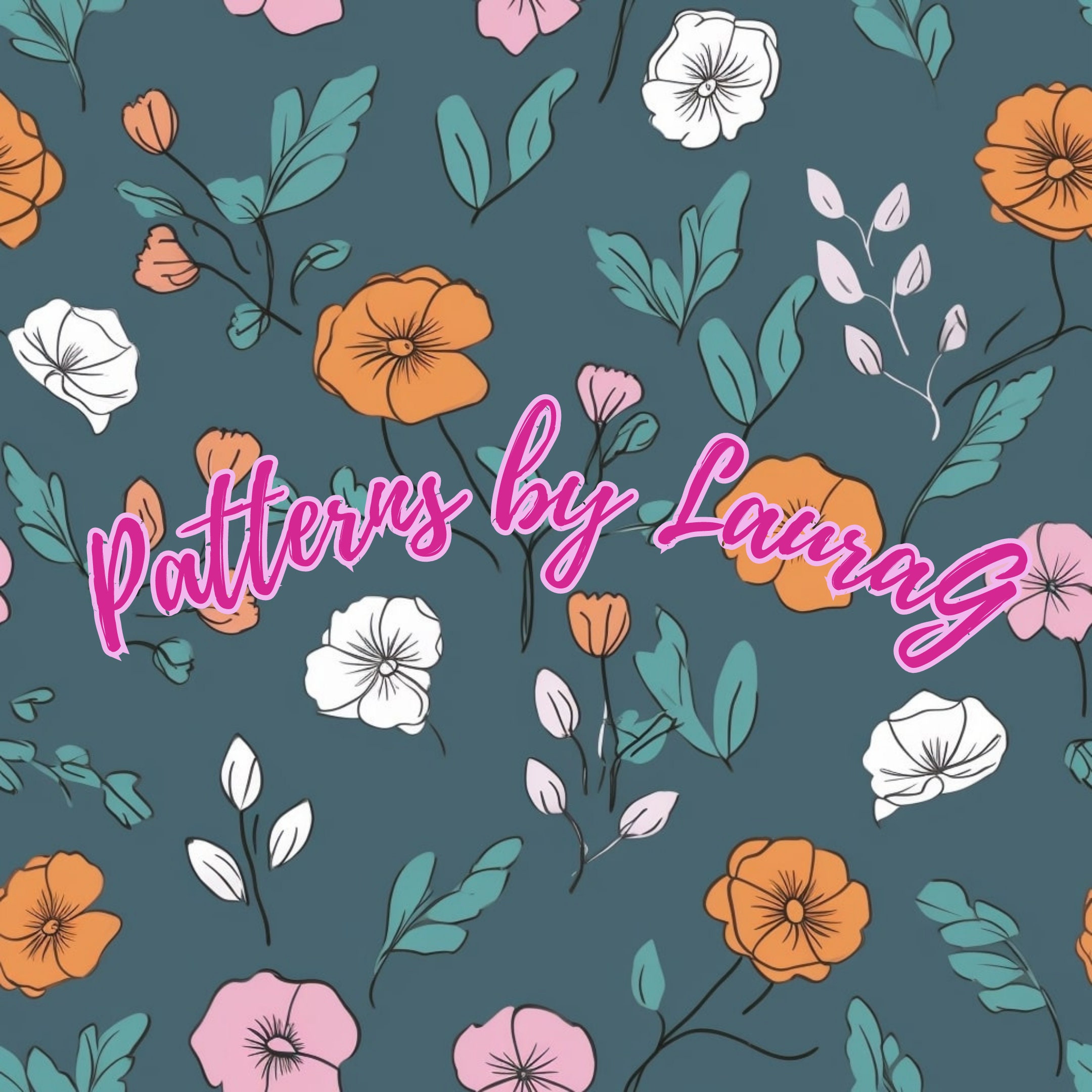 Drawn Floral Digital Paper, Seamless Pattern Flower Drawing, Nature ...