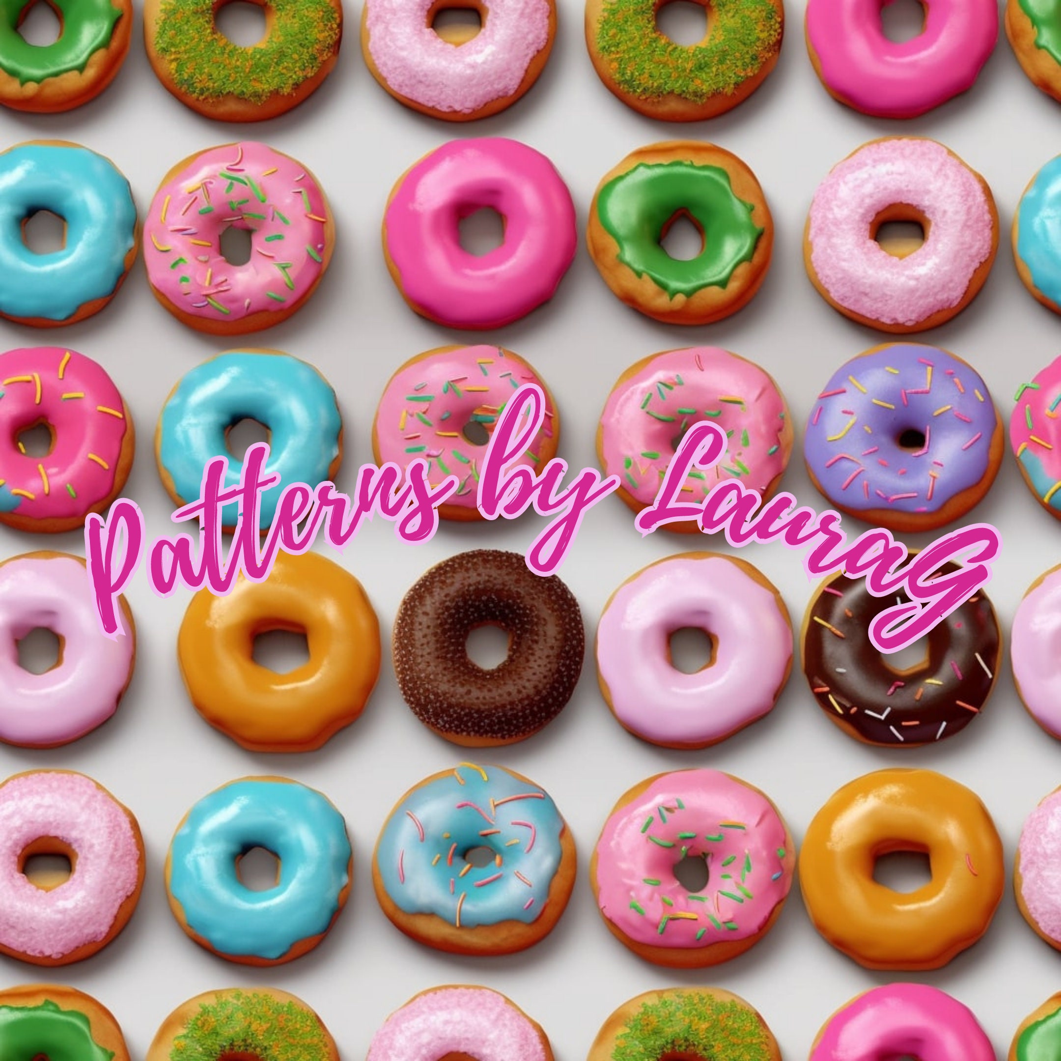 Realistic Donut Digital Paper, Seamless Pattern Donut Realistic, Donut ...