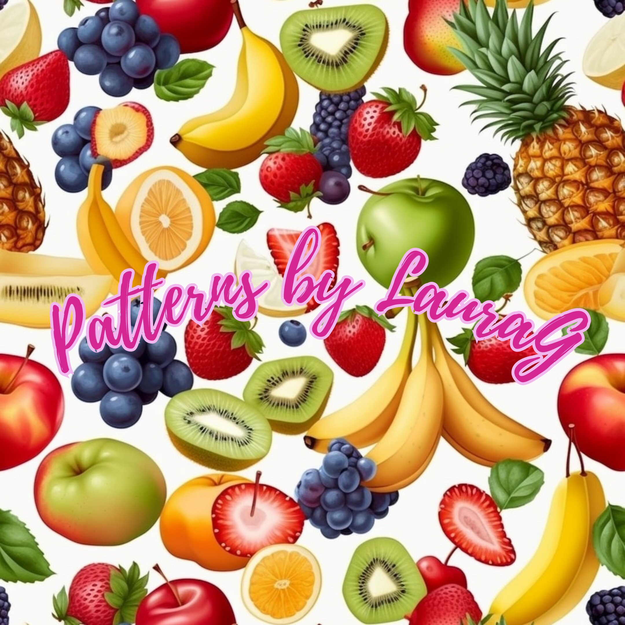 Seamless Pattern Fruit Realistic, Realistic Food Print Digital Paper ...