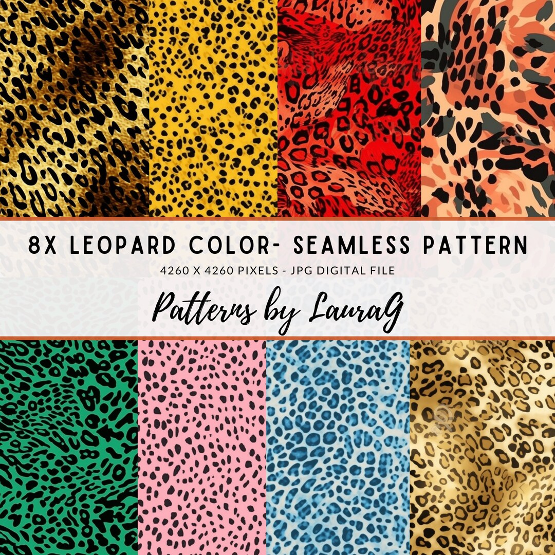 Color Leopard Digital Paper, Seamless Pattern Leopard Color, Animal ...